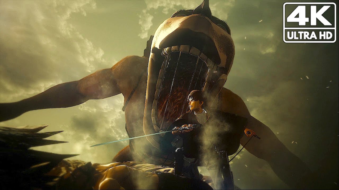 Attack on Titan 2 Final Battle | Levi Battle Beast Titan Zeke Scene 4K ...