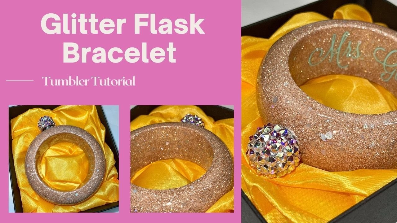 Flask Bracelet With Rhinestones Tutorial With Epoxy - YouTube