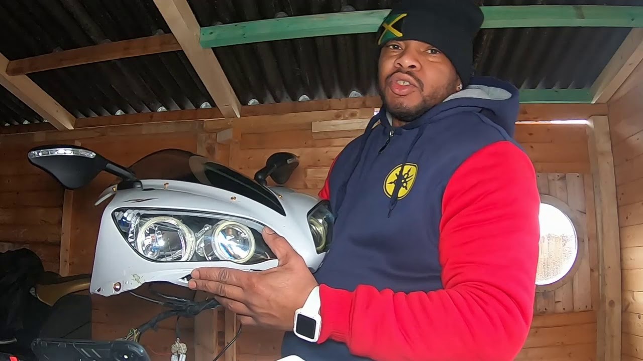 halo DRL and indicator installed in my yamaha R1 head light - YouTube