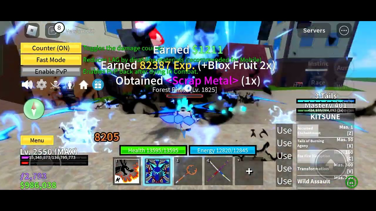 Showcase devil fruit Kitsune bloxfruit BF - YouTube