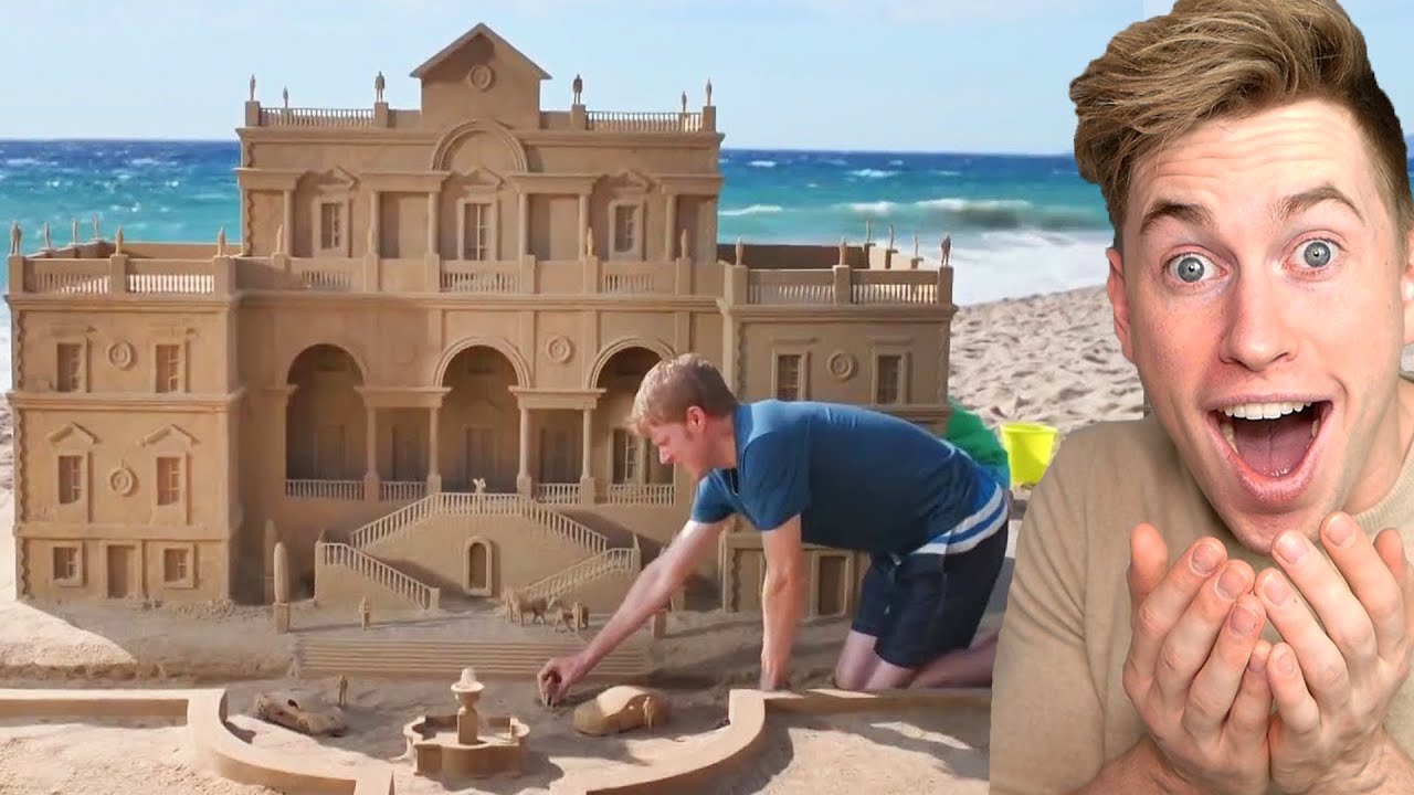 Man Builds STUNNING Sandcastle on the BEACH.. - YouTube