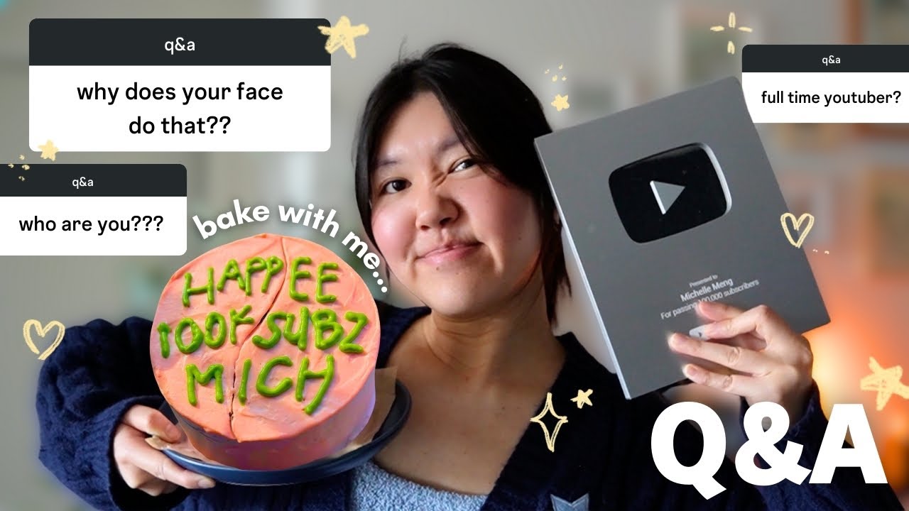 baking a cake for 100K 🌸 (q&a + get to know me) - YouTube