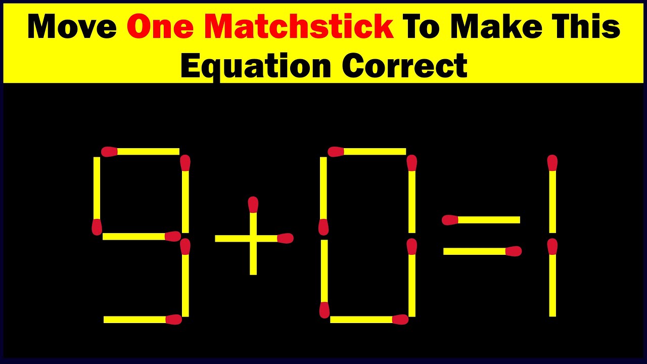 Matchstick puzzle with answer | Move matchstick puzzle | Math puzzle ...