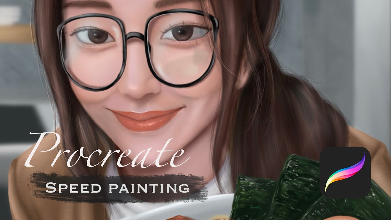 PROCREATE drawing speed painting - Homemade Ramen Selfie - YouTube