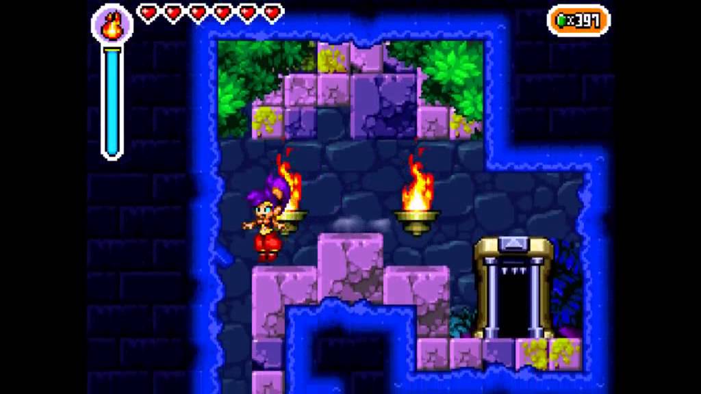 Shantae: Risky's Revenge - Fireball Double Jump in one-tile-wide gap ...