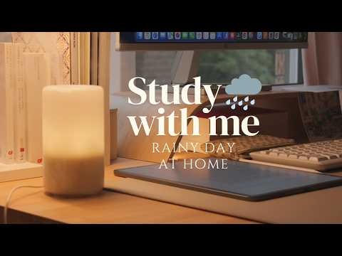 🌧️ 3-HOUR STUDY WITH ME on a RAINY DAY | Rain Sound, No Music | Pomodoro 25/5
