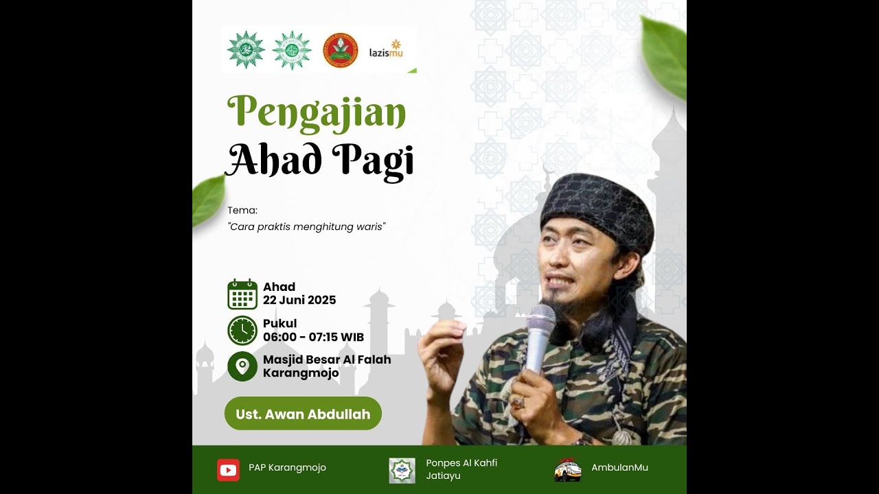 PENGAJIAN AHAD PAGI ] Ust. Awan Abdullah - YouTube