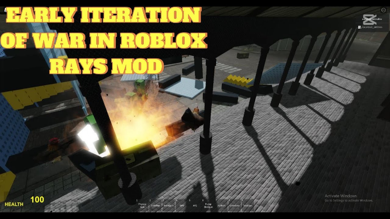 early iteration of war in roblox rays mod - YouTube