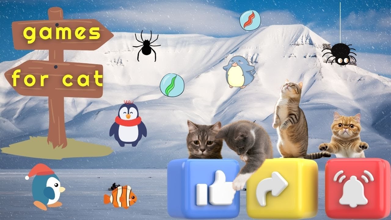 GAMES FOR CATS 🙀 Arctic penguins have fun! Videos for Cats| 4K 🔴 60FPS ...