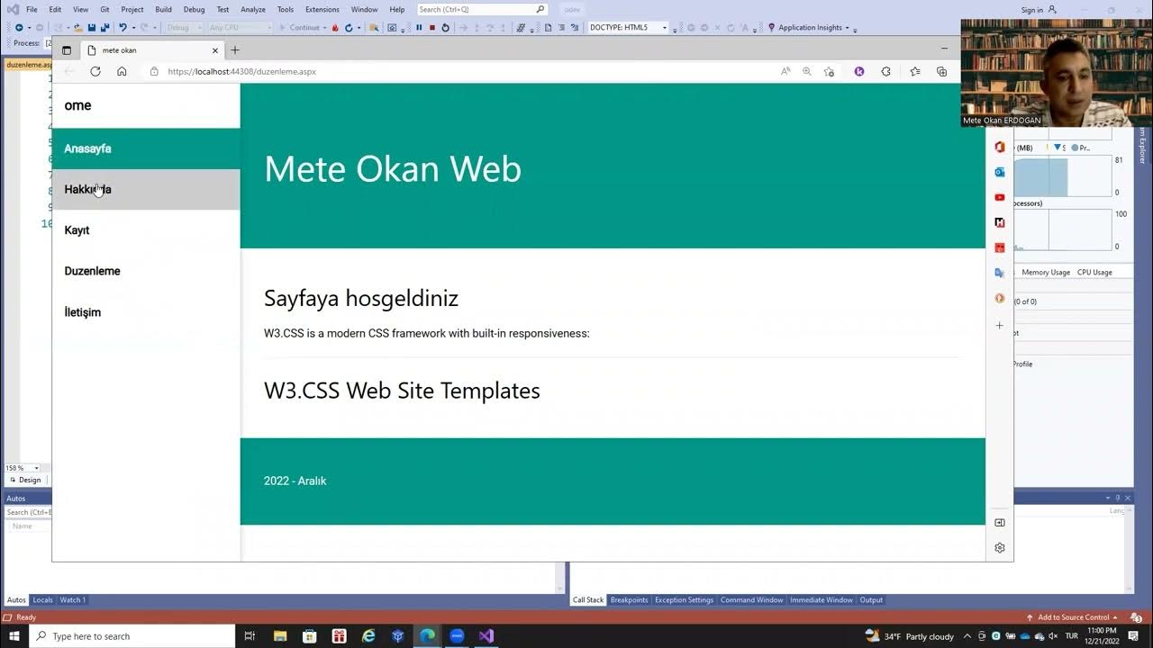 Master Page ekli olmayan sayfaya master page ekleme ve ASP.NET gridview uygulaması - YouTube