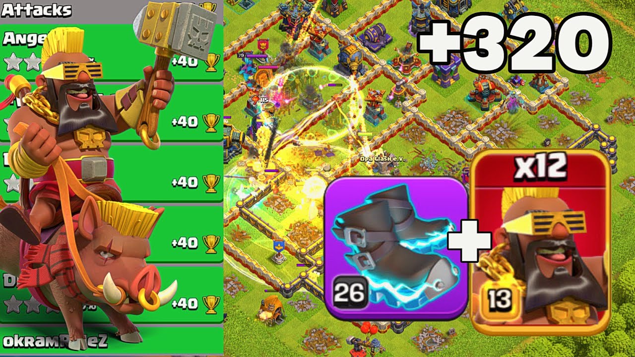 Super Strong TH17 Sui Hero Super Hog Rider Attack in Legends! Clash of ...