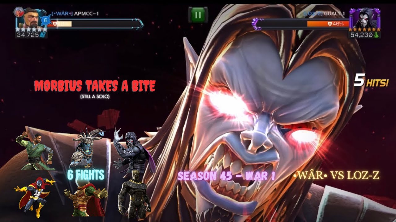 Morbius bites me in the First War of Season 45 | •WÂR• vs LOZ-Z | MCOC ...