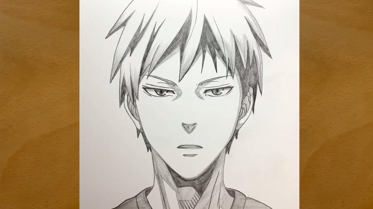 Anime sketch | How to draw Akashi from Kuroko's Basketball step-by-step ...