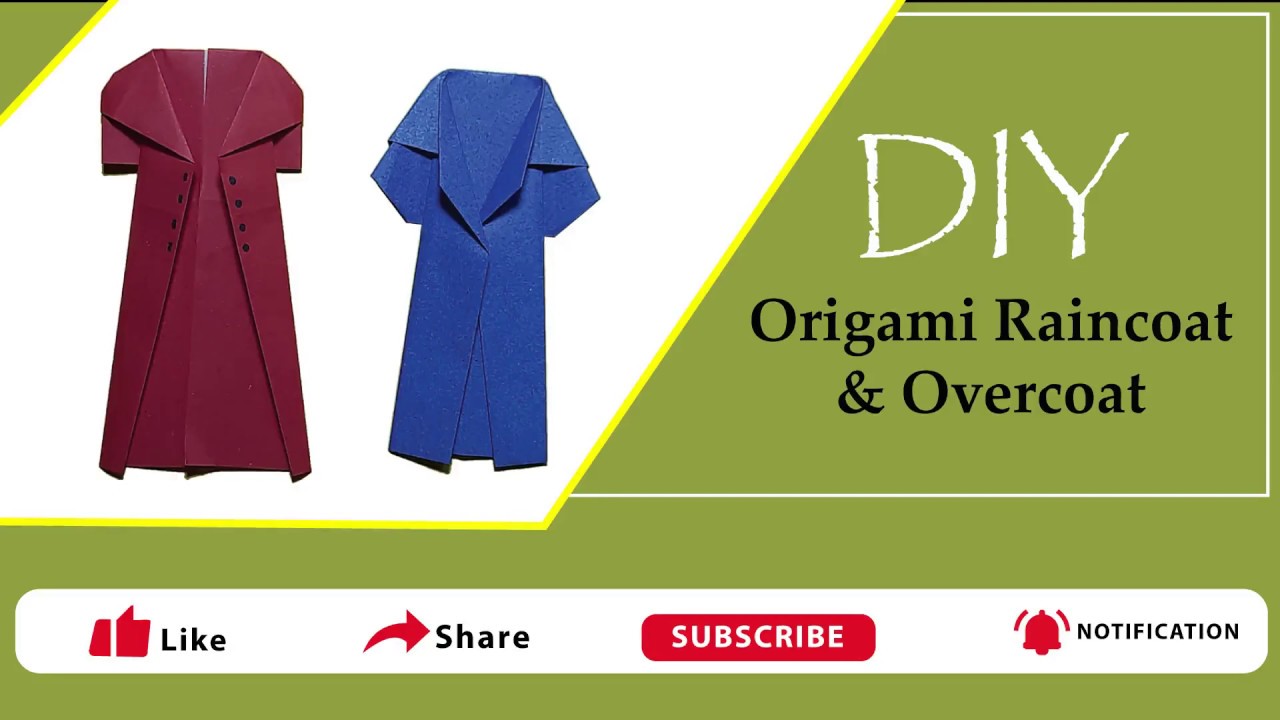 How to make origami raincoat & winter over coat? //origami coat ...