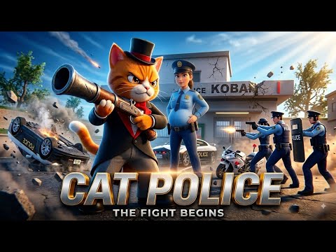 Most Intense Cat vs Police Fight🔥🐱🚔 | Full Action Movie #sakuraschoolsimulator 