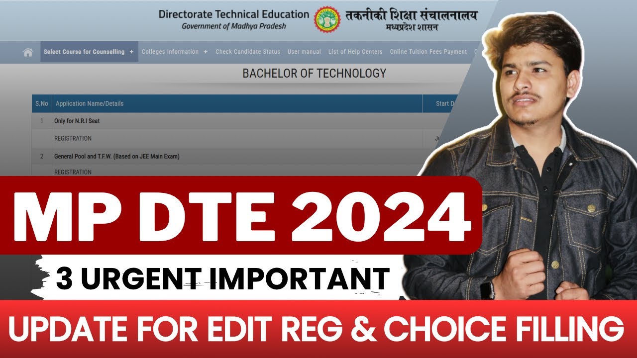 mp dte counselling 2024 - Three urgent important update for ...