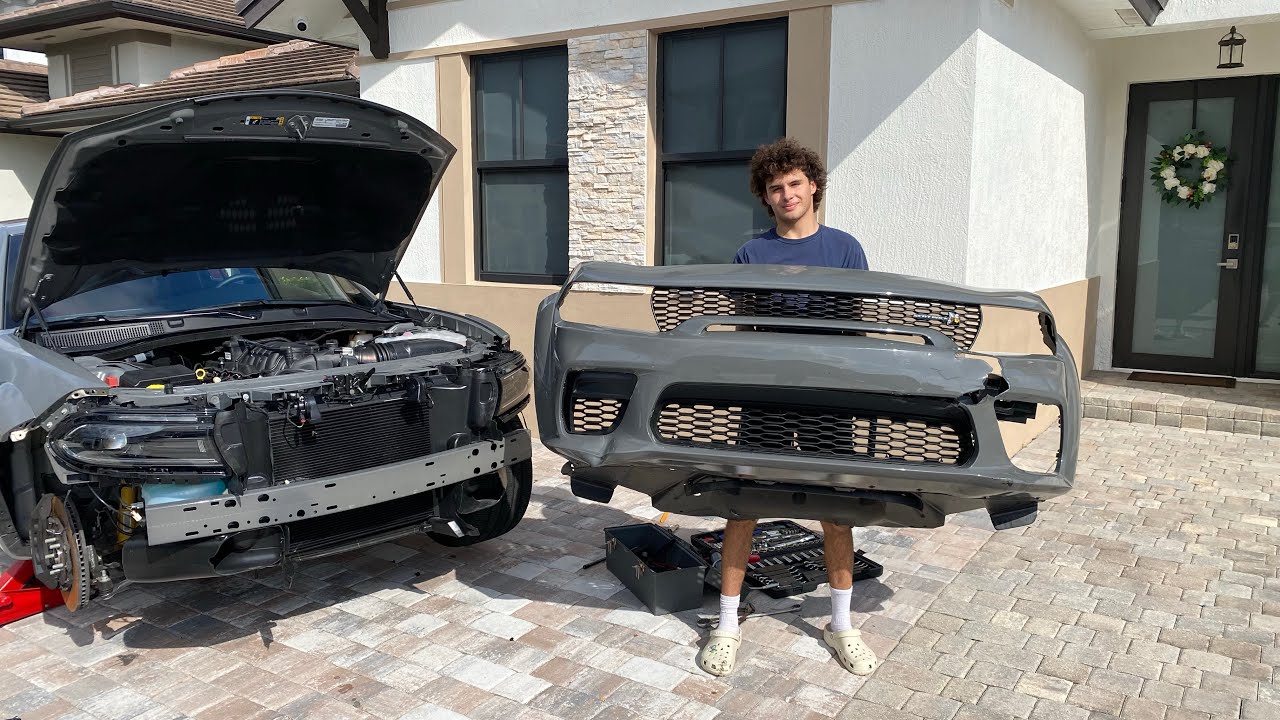 18 Year Old Crashes Brand New Wide body Scat Pack - YouTube