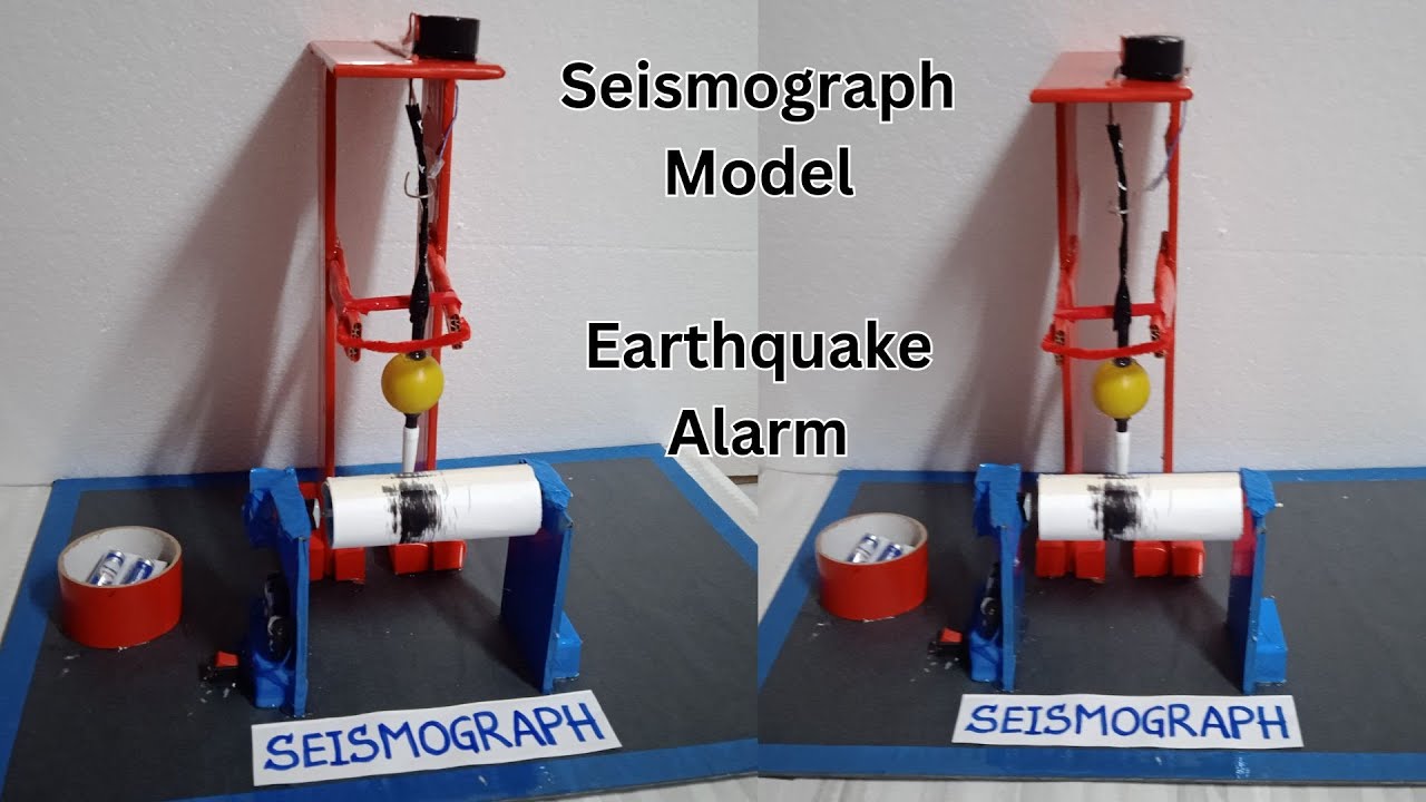 Seismograph working 3d model using waste materials | earthquake Alarm ...