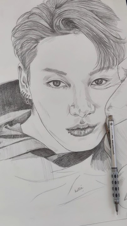 Pencil drawing of BTS Jeon Jungkook ️ #jungkook #bts #sketch #art #army #shorts - YouTube