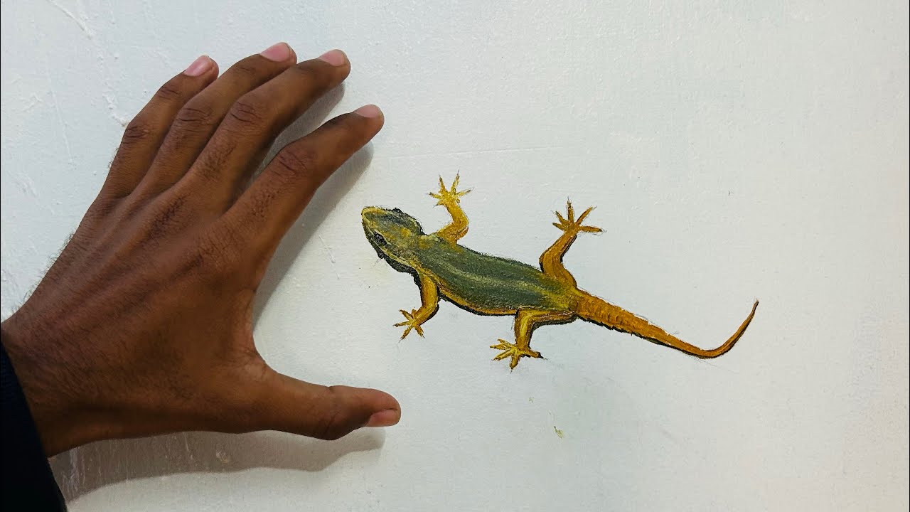 3d wall painting chipkali😱😜 - YouTube