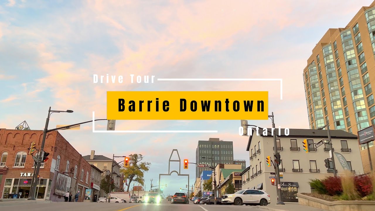 Sunset in Barrie Downtown I Drive Tour with Jazz Relaxing Music I 安省巴里 ...