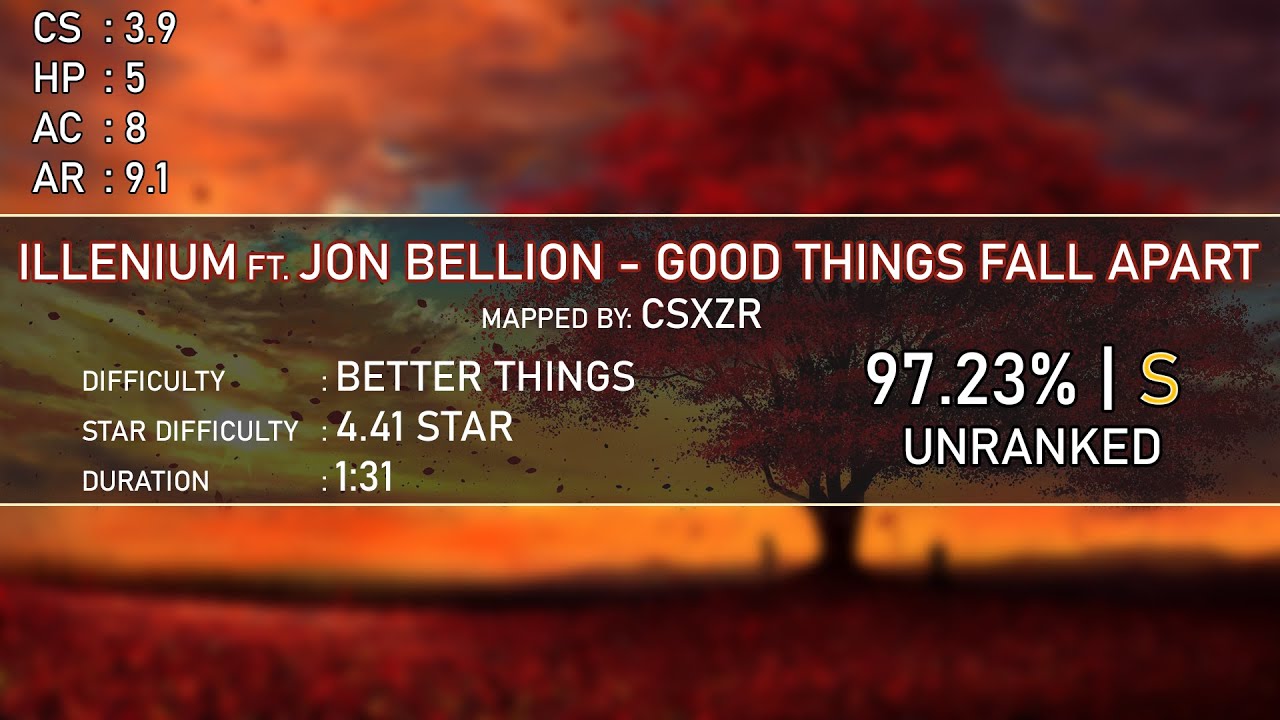 Osu! | Illenium ft. Jon Bellion - Good Things Fall Apart [Better Things ...