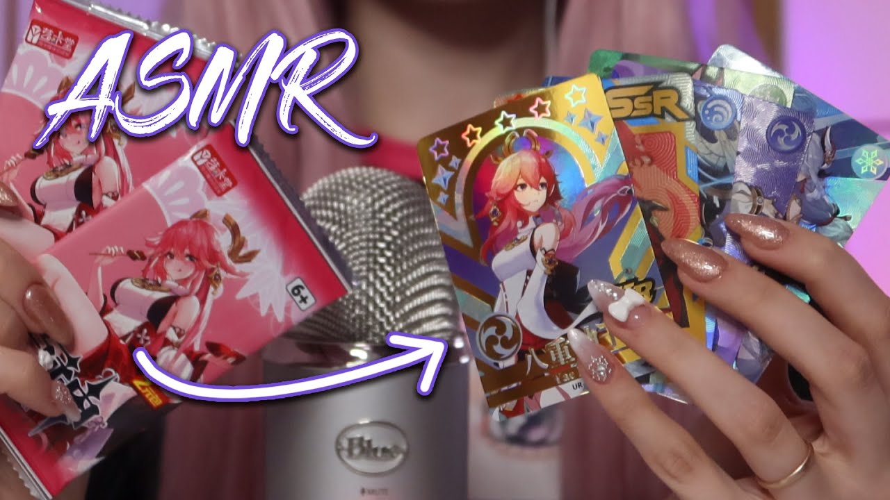 ASMR Collectible Genshin Impact cards unboxing ️ Sanya ASMR - YouTube