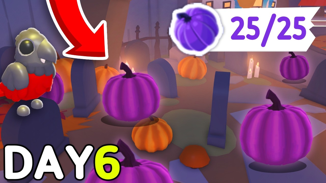 ALL 25 Purple Pumpkin Locations in Adopt Me! Day 6 - YouTube