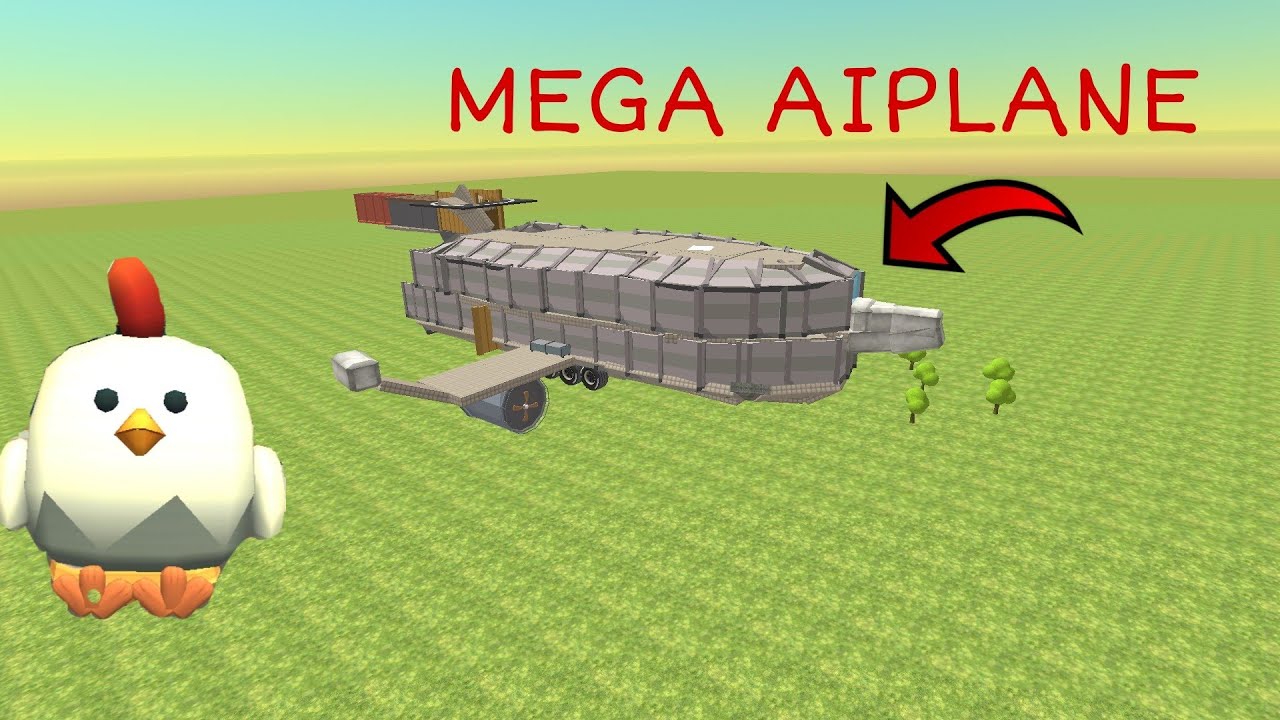 MEGA AIRPLANE IN THE CHICKEN GUN - YouTube