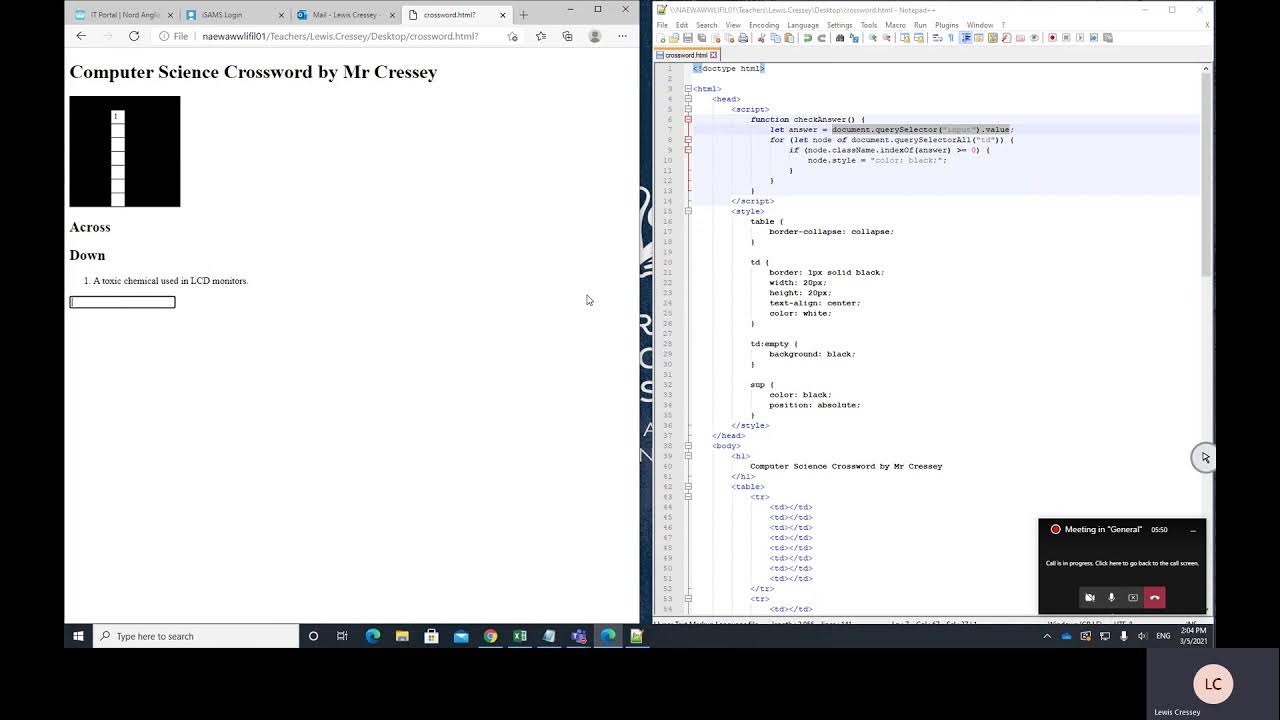 Making a crossword using HTML and CSS - Part 2 - YouTube