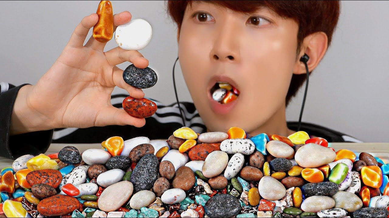 ASMR EDIBLE STONE 각종 먹는 돌 먹방 MUKBANG ROCK CANDY JELLY SWEETS CHOCOLATE ...