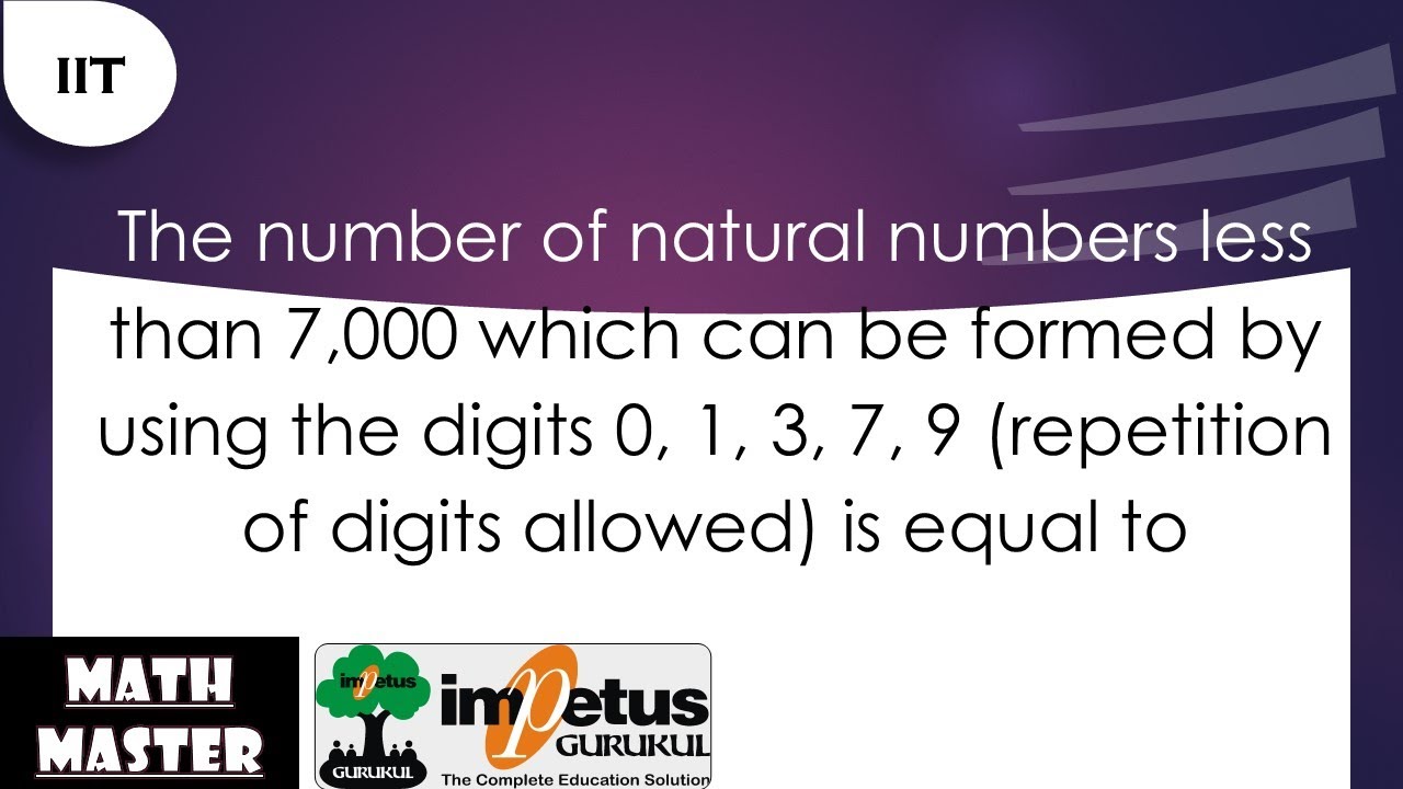 The number of natural numbers less than 7,000 which can be formed by ...