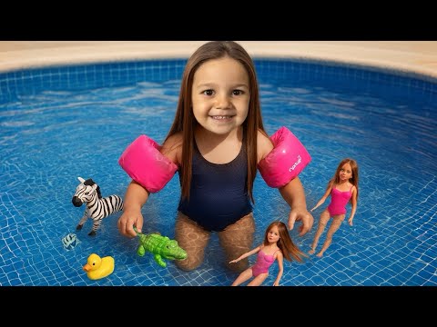 ASEL DURU HAVUZDA❗️YÜZEBİLİYOR MU❗️#funny #eğitici #barbie #toys #doll #havuz #cute #çocuk #ask 
