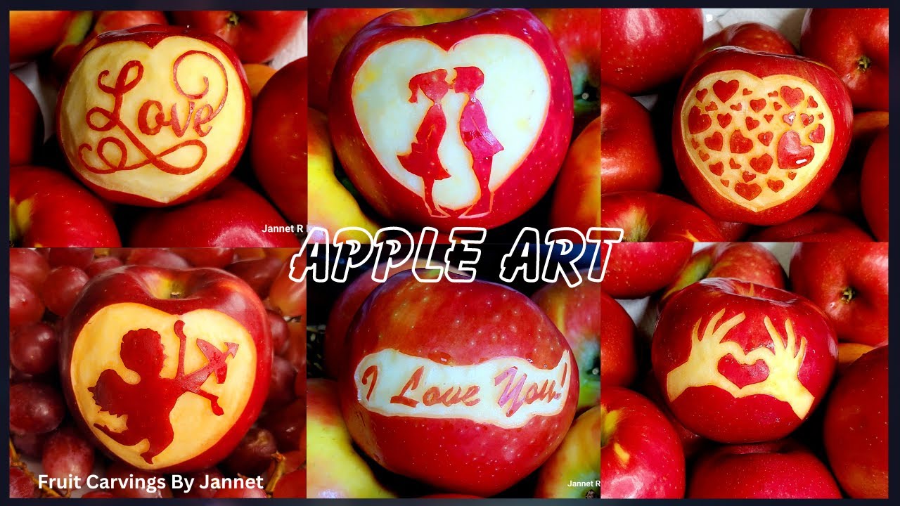 Fruit Carving/ Simple And Easy Apple Carving Valentines Ideas/Apple Art ...