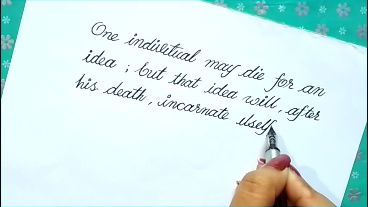How to write Cursive on plain paper ♠ Happy Netaji Jayanti in Cursive ...