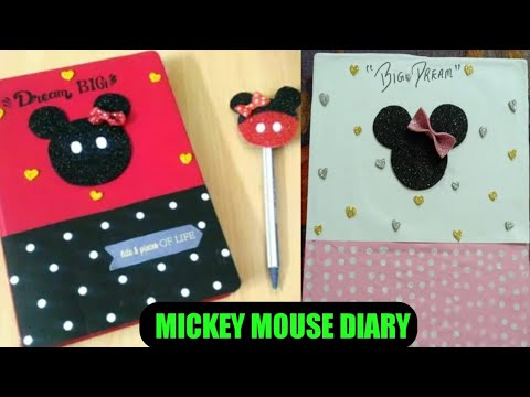 DIY | DIARY COVER DESIGN |FRONT PAGE DESIGN | MICKEY MOUSE DIARY COVER ...