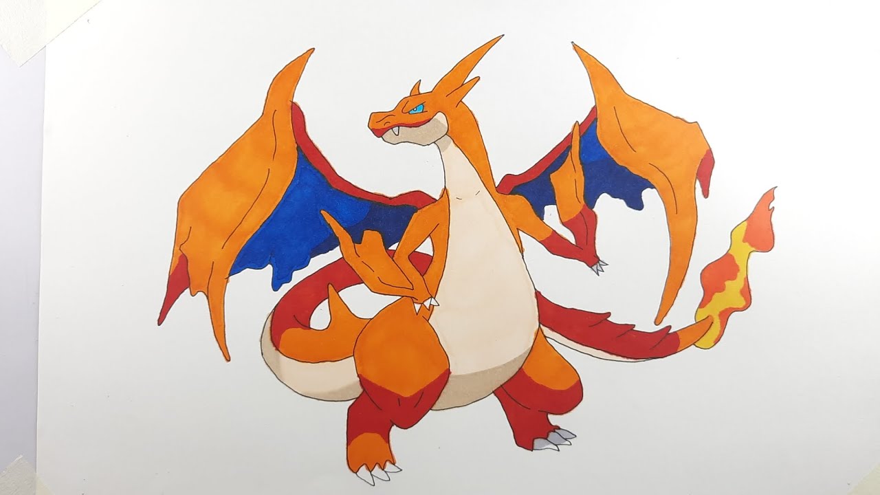 How to draw Mega Charizard Y | 30 Days Challenge | Day 10 | Ohuhu ...