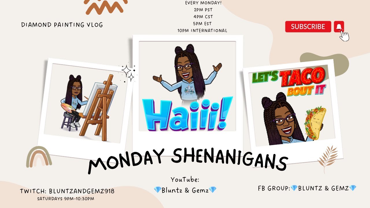 Monday shenanigans w/💎Bluntz & Gemz💎 ! Diamond painting& Chit Chat ...