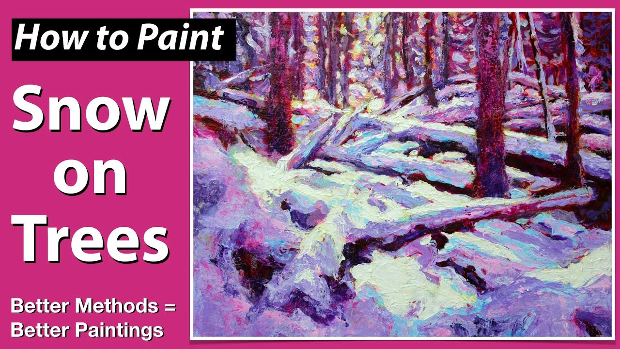 6 - How to Paint Snow on Trees (Fun Painting Project) - YouTube