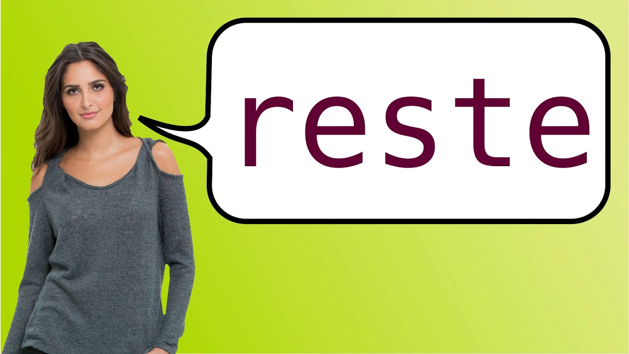 How to say 'rest' in French? - YouTube