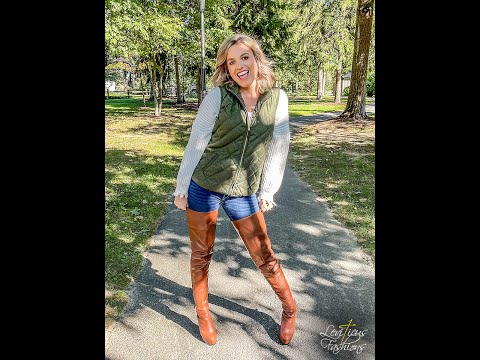 FASHION MODEL HANNAH TIMBER BROWN LEATHER THIGH BOOTS FALL AUTUMN STYLE GIFT IDEA COLLEGE UNIVERSITY
