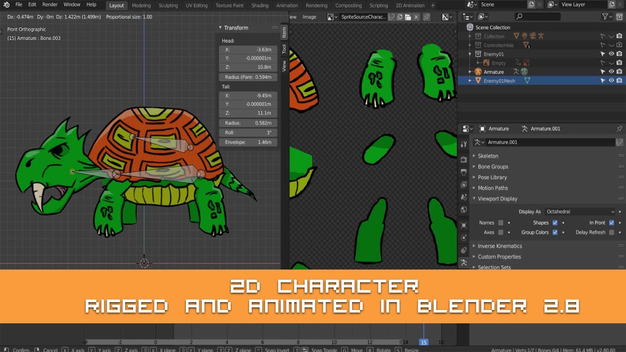 2D character creation in Blender 2.8 - YouTube