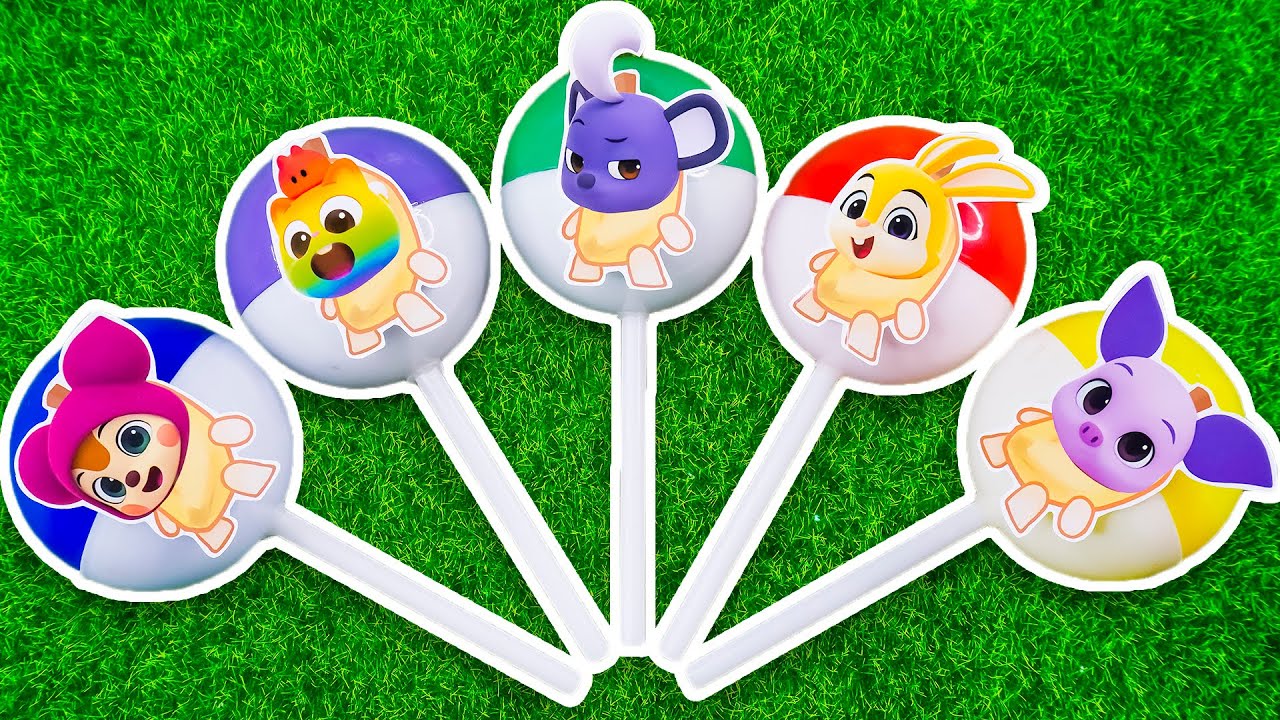 Satisfying video Some Lot's of BIG Candy Shop lollipops | Banana ...