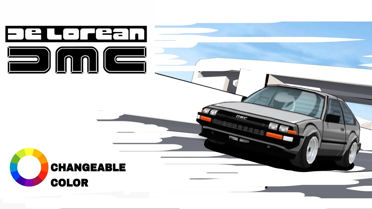 FR Legends livery DELOREAN DMC [cartoony/manga style] - YouTube