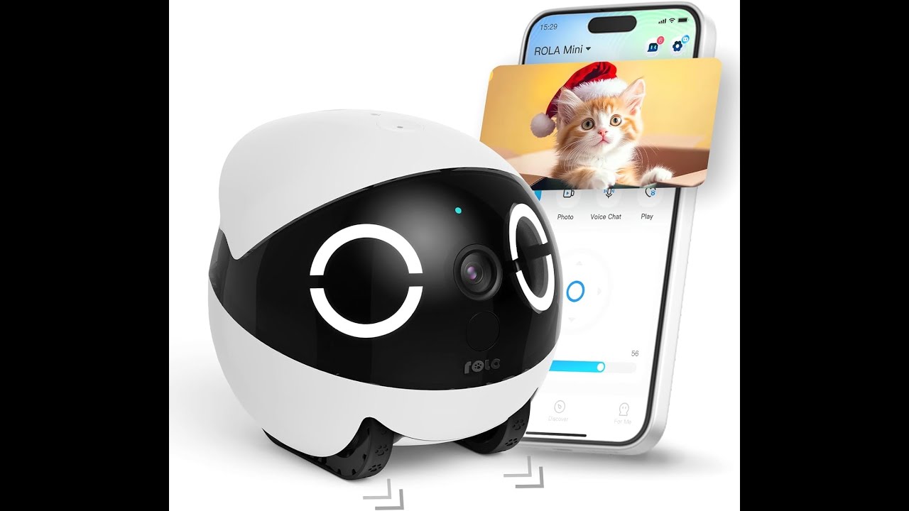 Enabot EBO ROLA Mini 2K Telecamera Robot Animali mobile app chiamata ...