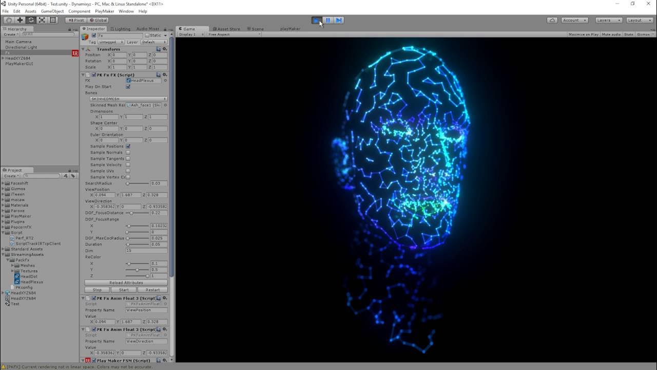 PopcornFX - Skinned Mesh in Unity (with plexus fx!) - YouTube
