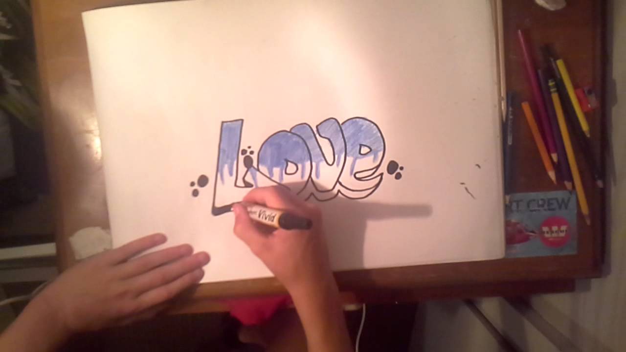 How to draw graffiti ( love ) - YouTube