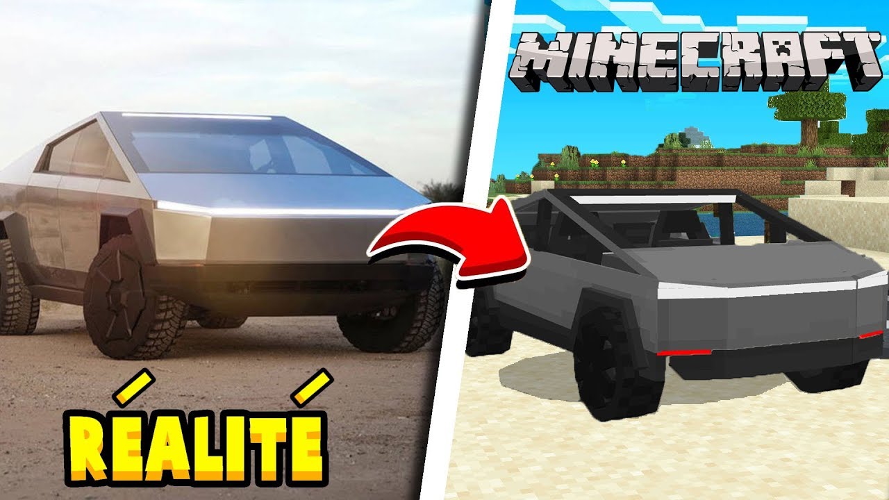 LA NOUVELLE VOITURE TESLA DANS MINECRAFT ! (Tesla cybertruck minecraft ...