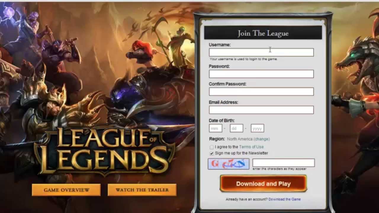 How to Create League of Legends Account (2014) in Less than 1 Minute ...