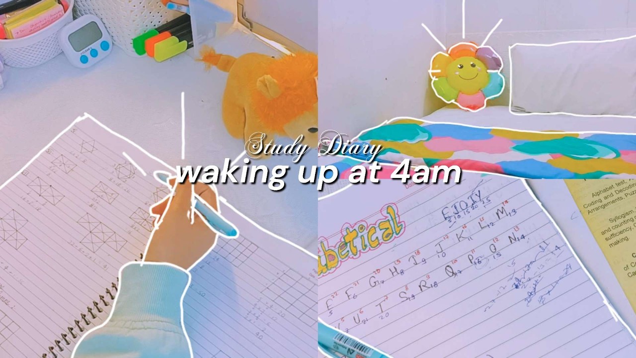 study vlog: waking up at 4am! 📚 exam week, lots of notetaking, waking ...